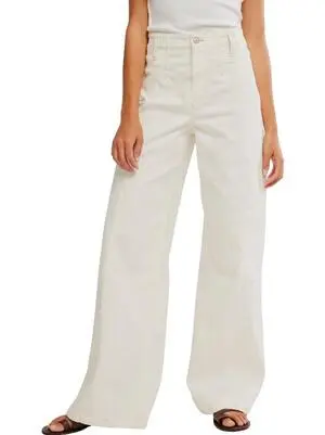 Free People Libre Front Yoke Wide Leg Jeans - Island Lights