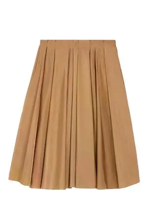 Ami Corolla Taffetas Midi Skirt - Brown