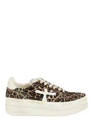 Premiata Micol Leopard-print Calf Hair Sneakers - Brown