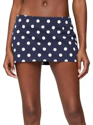 EDIKTED Noreen Polka Dot Mini Skort - Navy And White