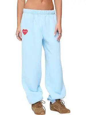 EDIKTED Call Me Sweatpants - Light Blue