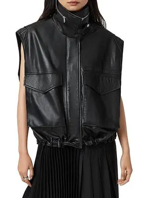 ALLSAINTS Clay Leather Vest - Black