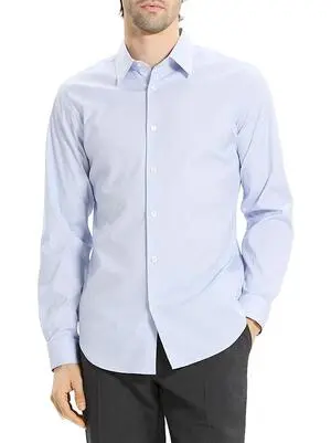 Theory Sylvain Exact Stripe Button Shirt - Blue Multi