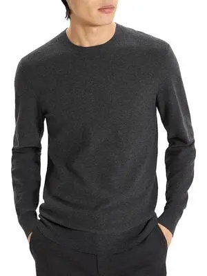 Theory Riland Crewneck Sweater Charcoal Melange