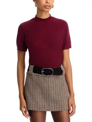 French Connection Vhari Knit Mock Neck Top Cabernet