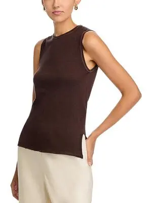 Majestic Filatures Crewneck Sleeveless Top - Chocolat