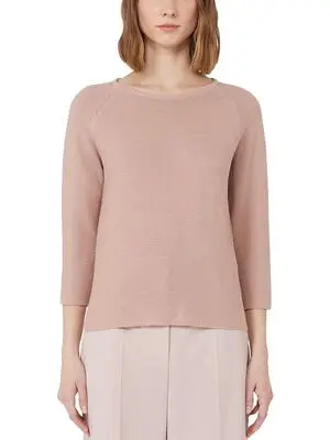Max Mara Addotto Boat Neck Sweater - Powder