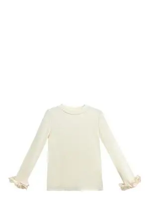TULLEEN Structured Button-Up Shirt Ivory