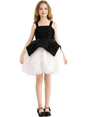 TULLEEN Glitter & Tulle Dress - Black