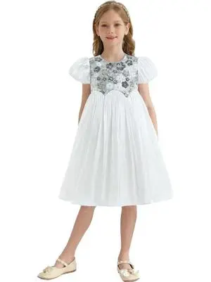 TULLEEN Glitter & Tulle Dress - White