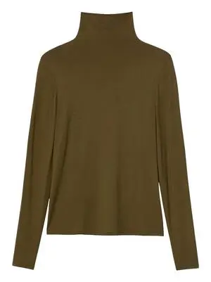 Lafayette 148 New York Funnel Neck Knit Sweater - Forage Green