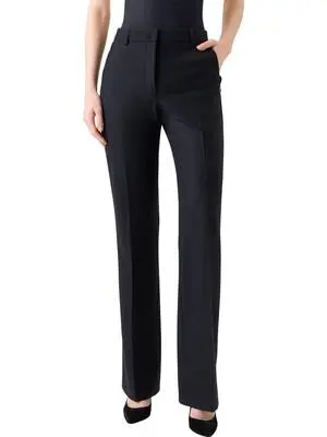 Akris Marilyn Stretch Wool Bootcut Pants - Black