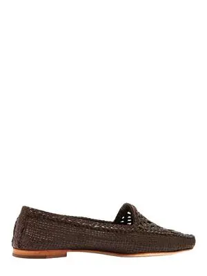 Dragon Diffusion Woven Leather Loafers - Brown