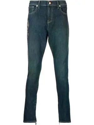 UNITED RIVERS Embroidered Skinny Jeans - Blue