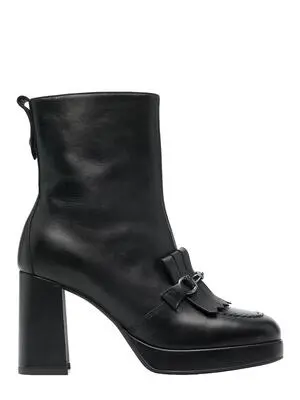 NEROGIARDINI 90mm Leather Boots With Horsebit Detail - Black