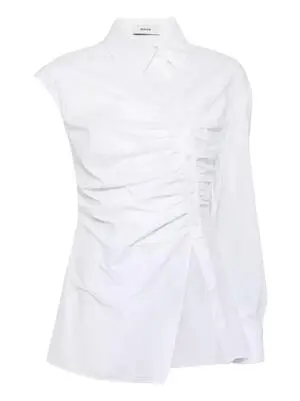 BESFXXK Gathered-detail Asymmetric Shirt - White