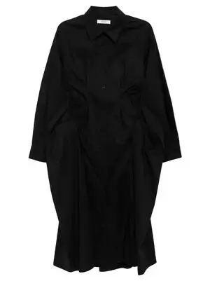 BESFXXK Paneled Shirt Dress - Black