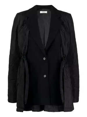 BESFXXK Notched-lapels Layered Blazer - Black