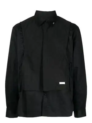 C2H4 Long-sleeved Layered Shirt - Black