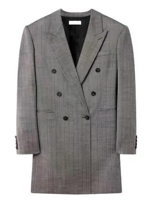 Stella McCartney Pinstripe Double-breasted Coat - Grey