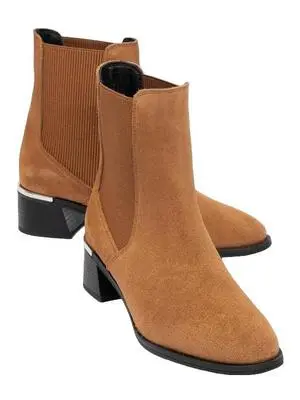 FOREVER & ALWAYS SHOES Neiva Leather Chelsea Boots Cognac Suede Leather