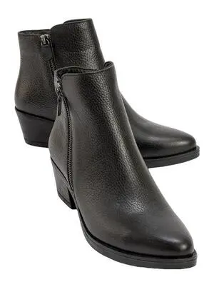 FOREVER & ALWAYS SHOES Jayer Leather Double-Zip Block Heel Boots