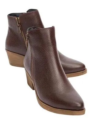 FOREVER & ALWAYS SHOES Jayer Leather Double-Zip Block Heel Boots