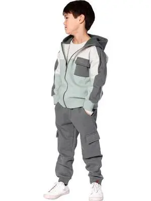 DEUX PAR DEUX Fleece Sweatpants With Cargo Pockets - Green Gray