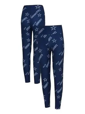 CONCEPTS SPORT Dallas Cowboys Breakthrough Allover Print Knit Sleep Leggings - Navy