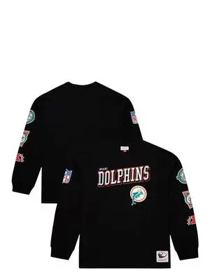 Mitchell & Ness Miami Dolphins Training Camp Vintage Logos Long Sleeve T-shirt - Black