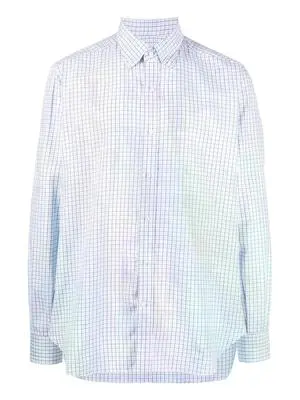 Luciano Barbera Check-print Button-down Shirt - Blue