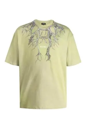 PHOBIA Lightning-print Cotton T-shirt - Green