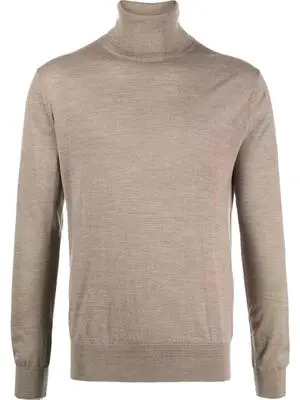 Luciano Barbera Roll-neck Wool Jumper - Brown