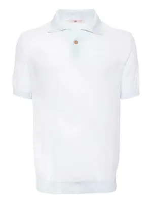 Luciano Barbera Fine-knit Cotton Polo Shirt - Green