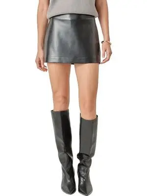 English Factory Faux Leather Skort - Black