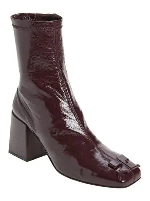 COURREGES Re-edition Vinyl Ankle Boots - Burgundy