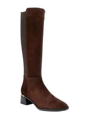 FOREVER & ALWAYS SHOES Rochos Leather Knee High Boots Brown Suede Leather