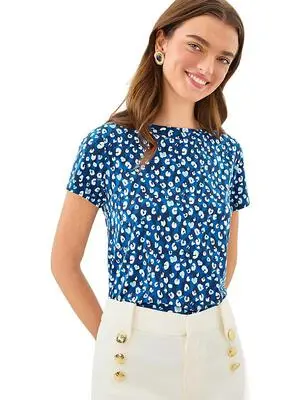 LILLY PULITZER Key West Top Starlight Navy Youre An Animal