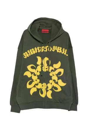 KUSIKOHC Embroidered Sun Zip-up Hoodie - Green