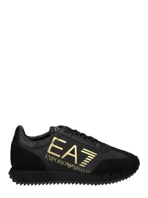 Emporio Armani Logo-detail Lace-up Sneakers - Black