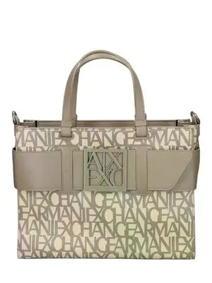 Armani Exchange Logo-plaque Buckle Tote Bag - Brown