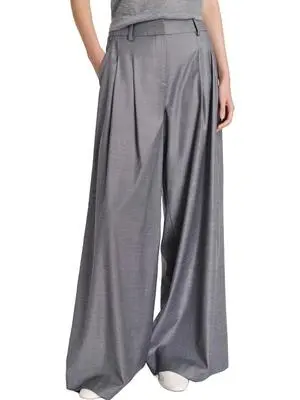 TWP Didi Wide-leg Wool Blend Pants - Medium Heather Grey