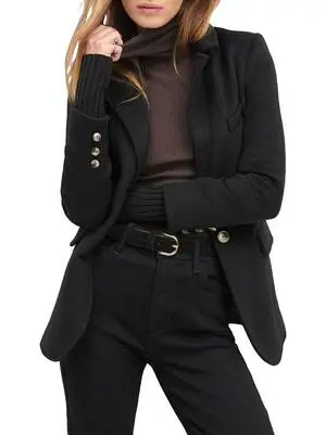 FAVORITE DAUGHTER The City Layered Wool Blend Blazer - Black