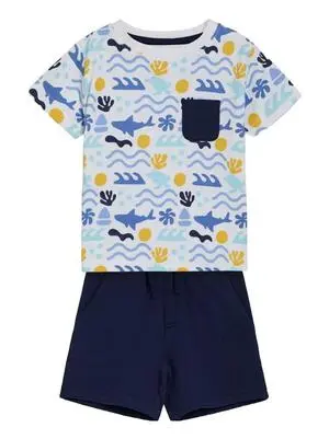 JOJO MAMAN BEBE T-shirt And Shorts Set - Navy