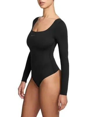 Nike Dri-fit Long Sleeve Bodysuit - Black/dkskgy