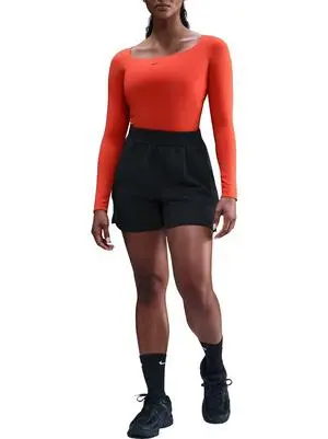 Nike Dri-fit Long Sleeve Bodysuit - Picante Red/mystic Red