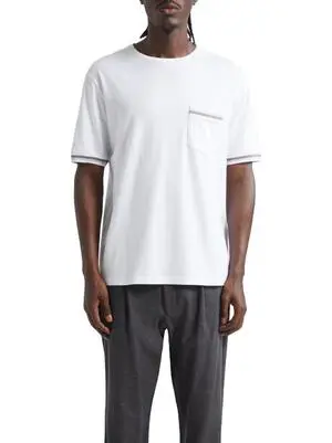 Herno Stripe Trim Cotton Jersey T-shirt - White