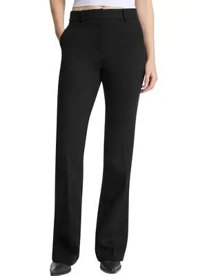 Michael Kors Bootcut Stretch Wool Blend Pants - Black