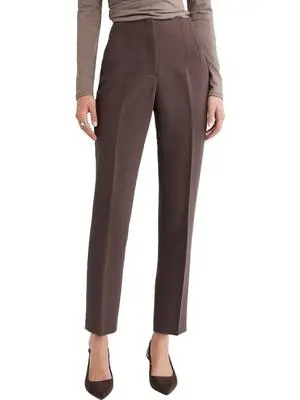 OPEN EDIT Icon High-waist Ankle Cigarette Pants - Brown Seal