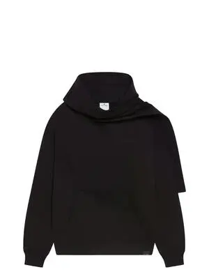 COURREGES Scarf-detail Hoodie - Black